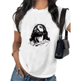 Delicate Linework Halolike Portrait Graphic Tees White Base Single ...