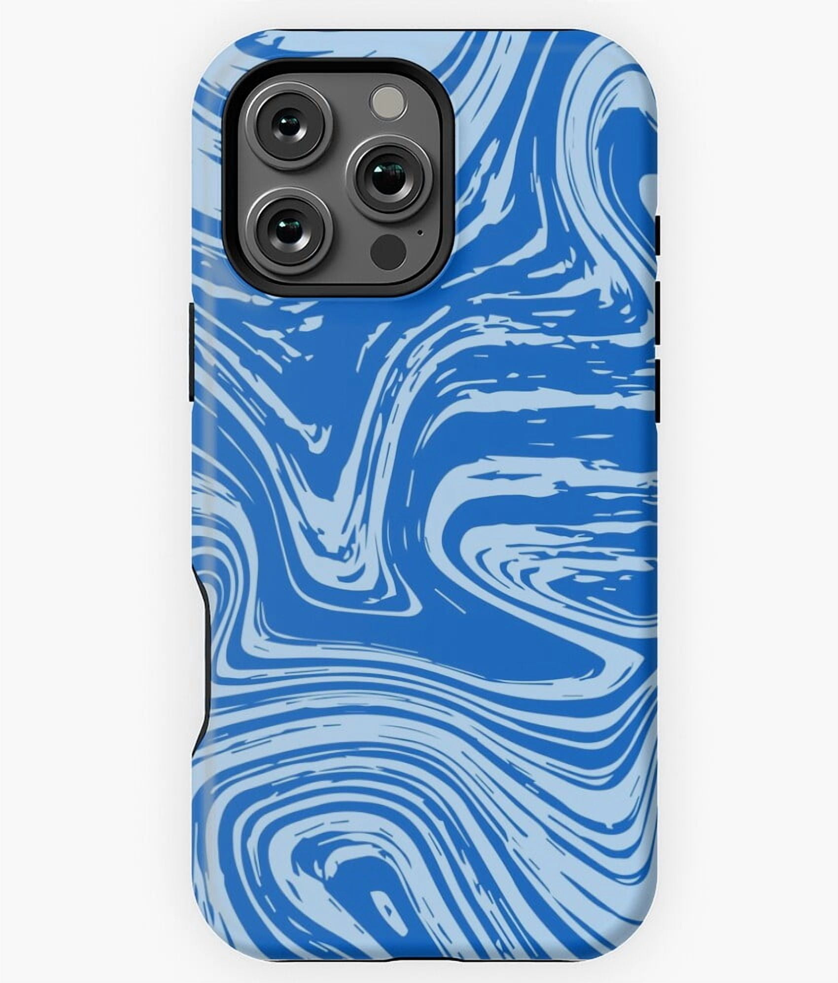Delicate Marble Pattern Blue Shades N7242 Phone Case for iPhone 17 16 ...