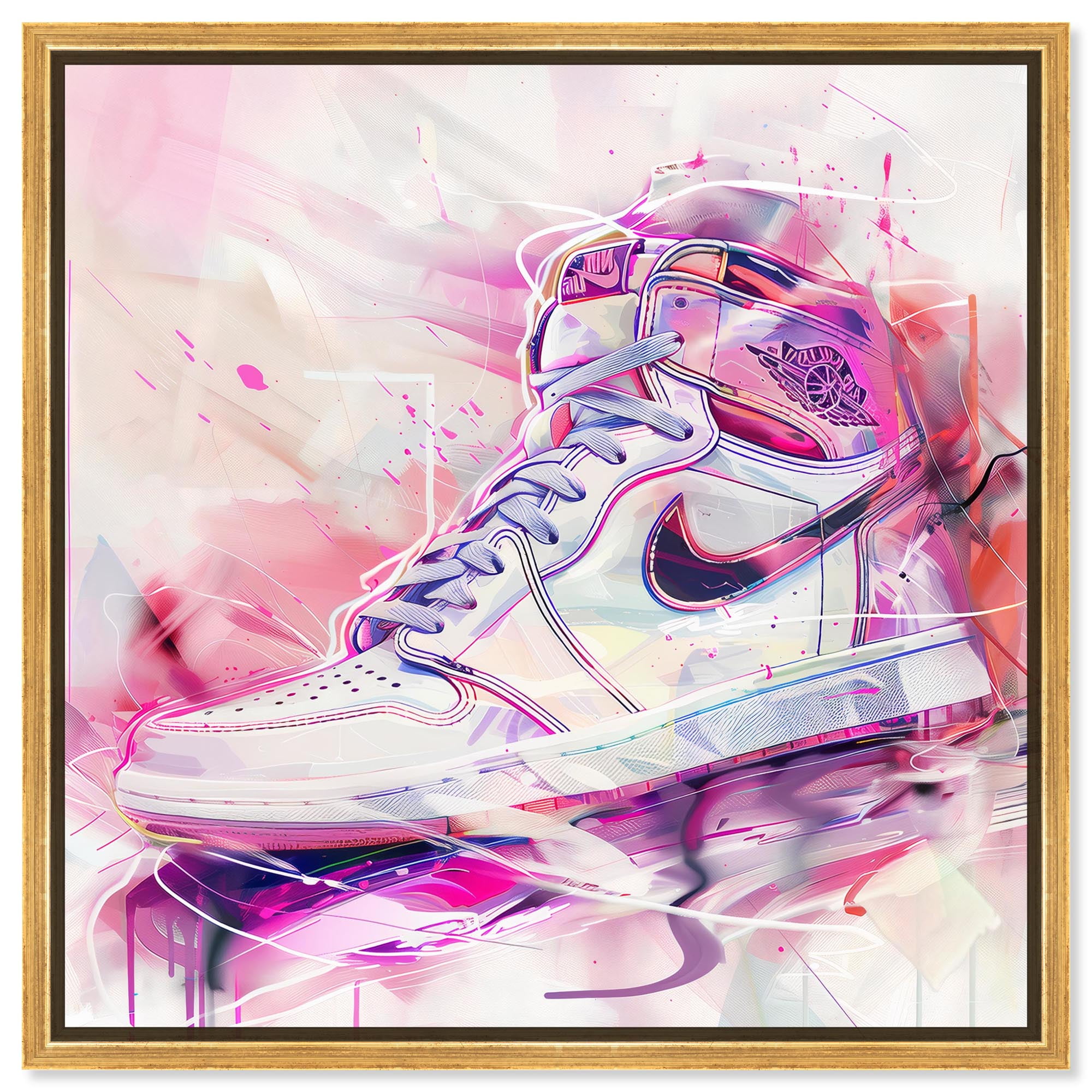 Delicate Neon Sneaker Light Canvas Girl Sneaker Prints by Art Remedy ...