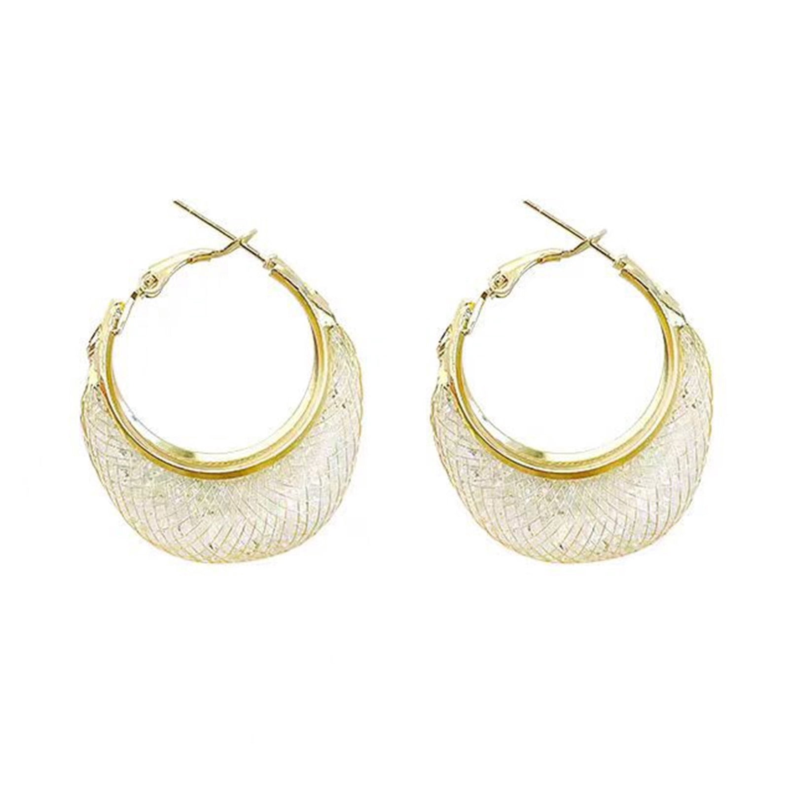 Delicate Openwork Sturdy Metal Earrings Comfortable to Wear All Day for ...