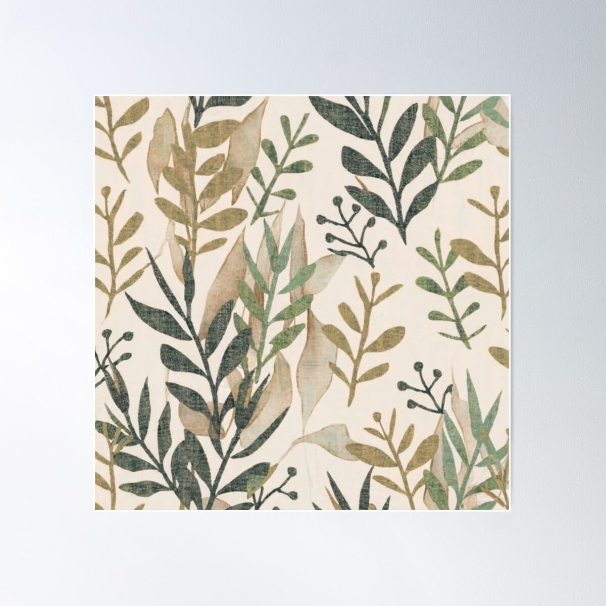 Delicate Plants, Linen Colors Poster Wall Art, Modern Wall Decor For ...