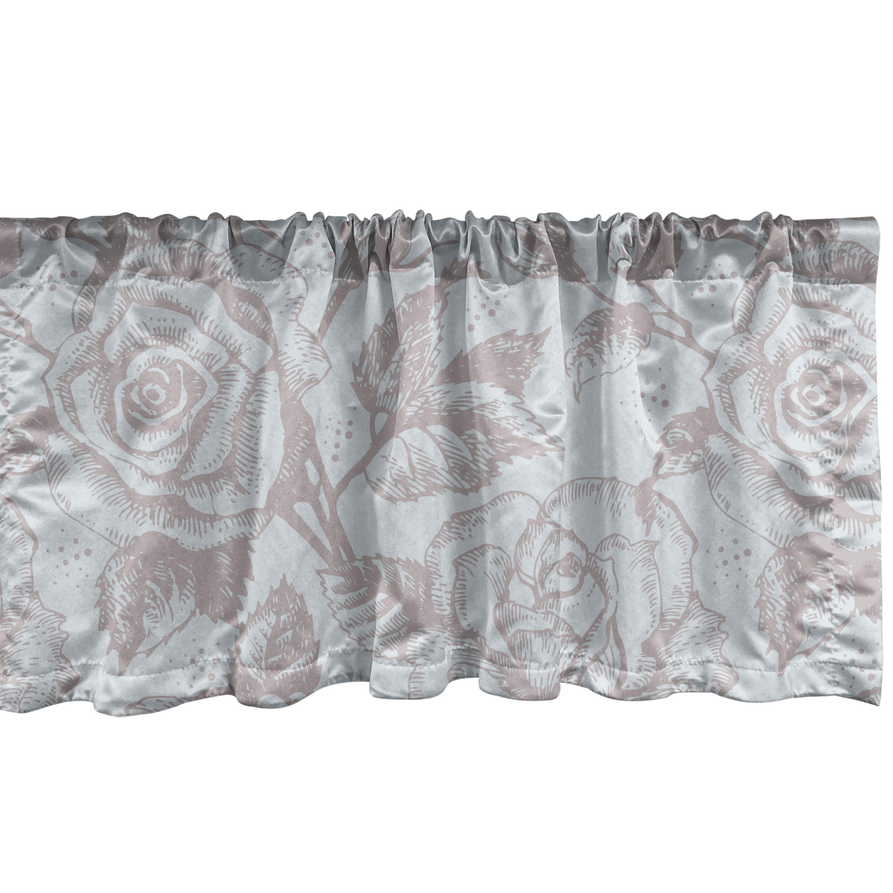 Delicate Roses Window Valance, Simple Modern Flowers Boho with Dotted ...
