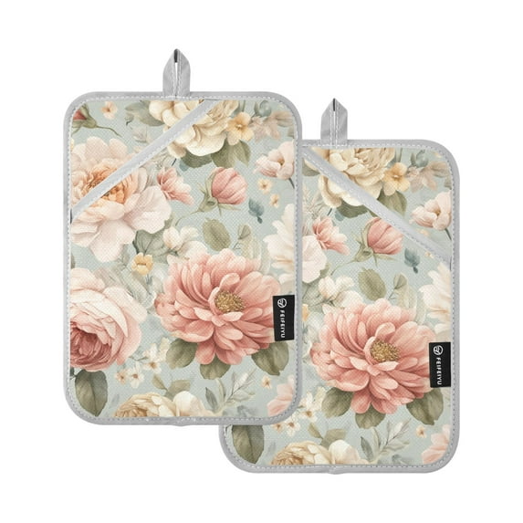 Delicate Roses with Peonies Spring Pot Holder Heat Resistant Mat Oven ...