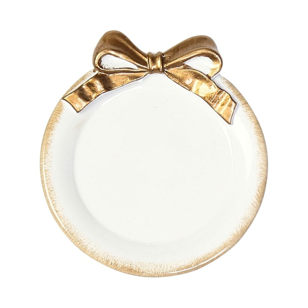 Delicate Round Platter with Elegant Bow-knot Decorative Tableware for ...