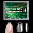 Delicate Square Nails Tips 240 Clear Full Coverage Extensions in 12 ...