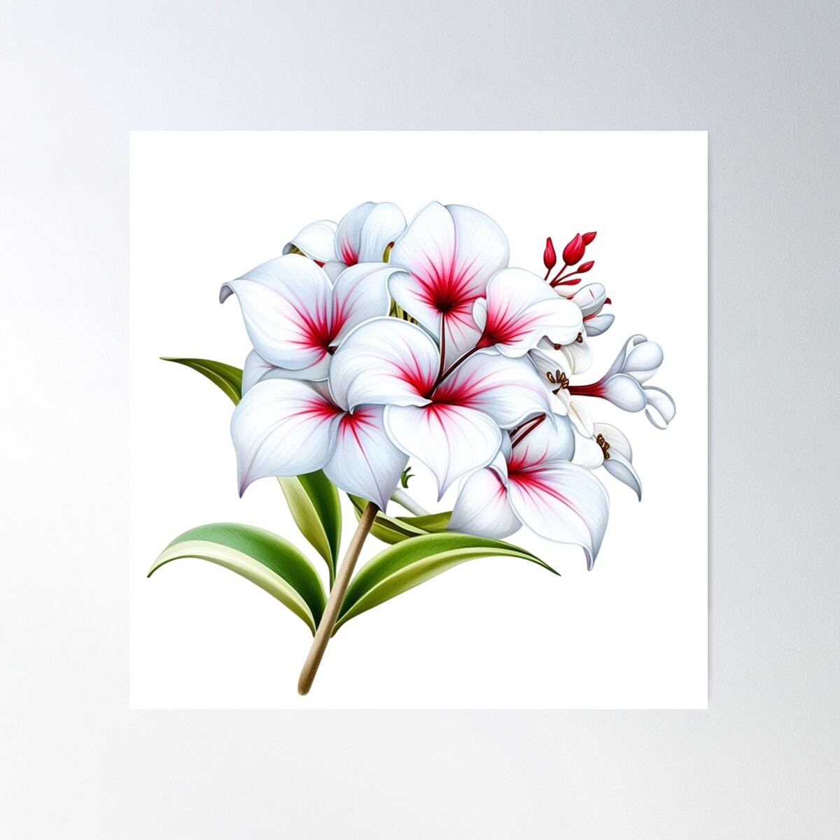 Delicate Watercolor Bouvardia Flower Â€“ Soft Pink & White Floral Png ...
