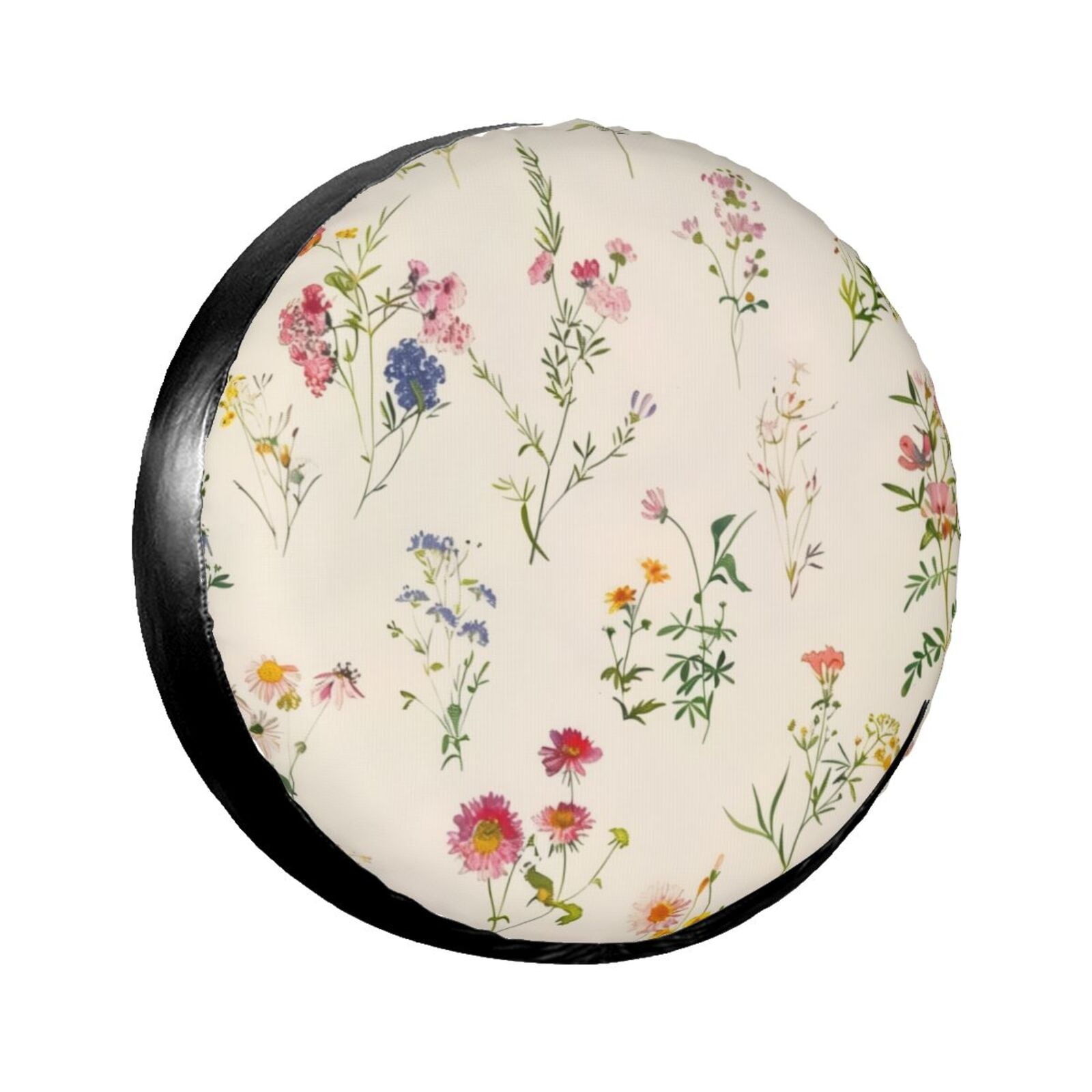 Delicate Watercolor Style Floral Spare Tire Cover Weather Proof Wheel