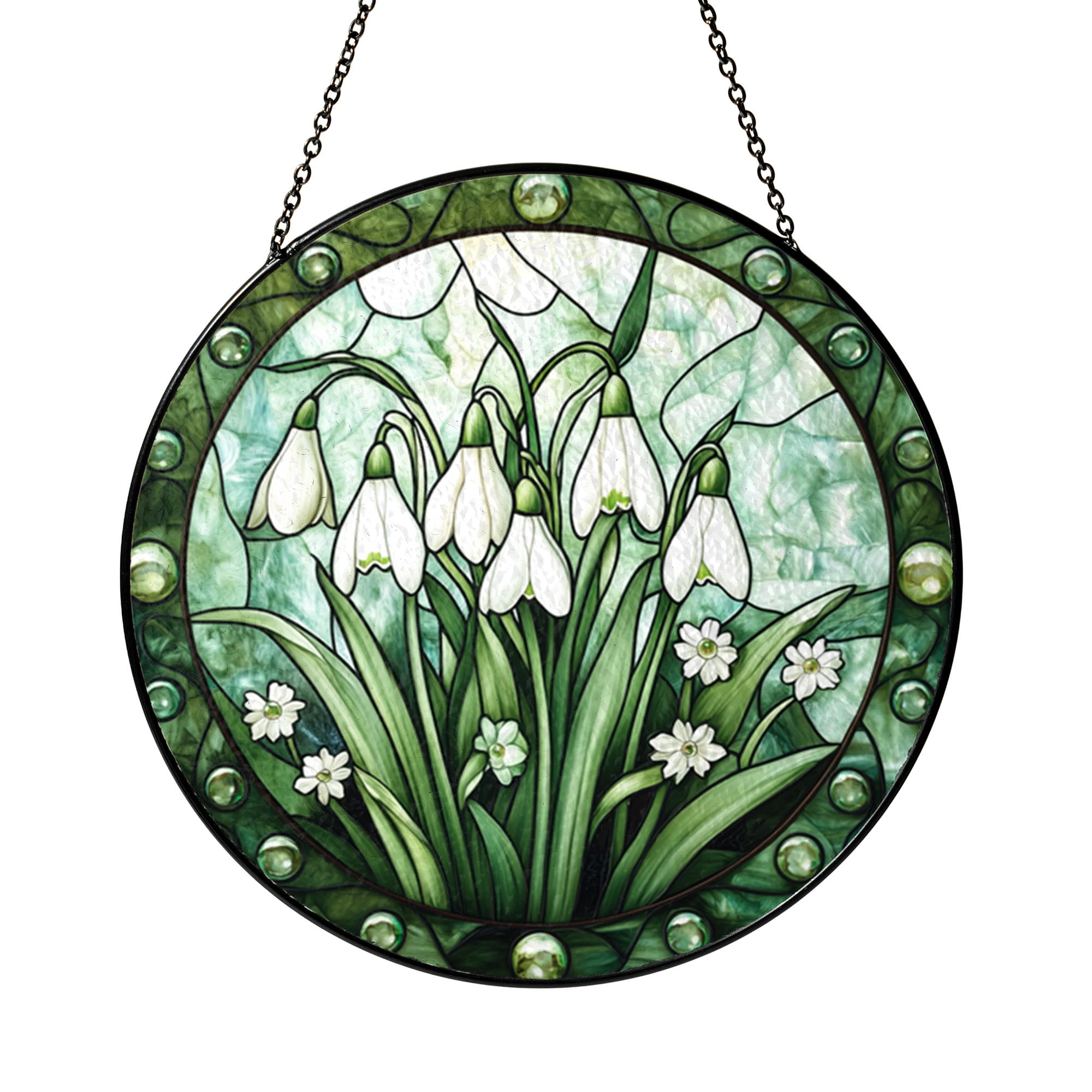 Delicate White Spring Flower Stained Glass Suncatcher – Window Decor ...
