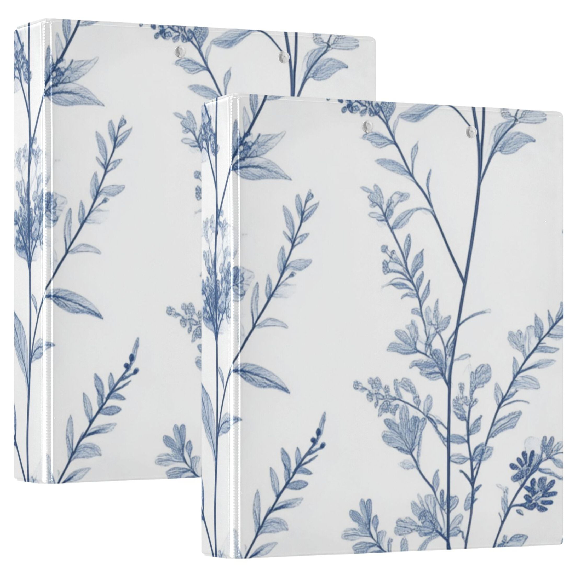 Delicate Wild Florals Round Ring Binder 3 Rings 1.5" Capacity File ...
