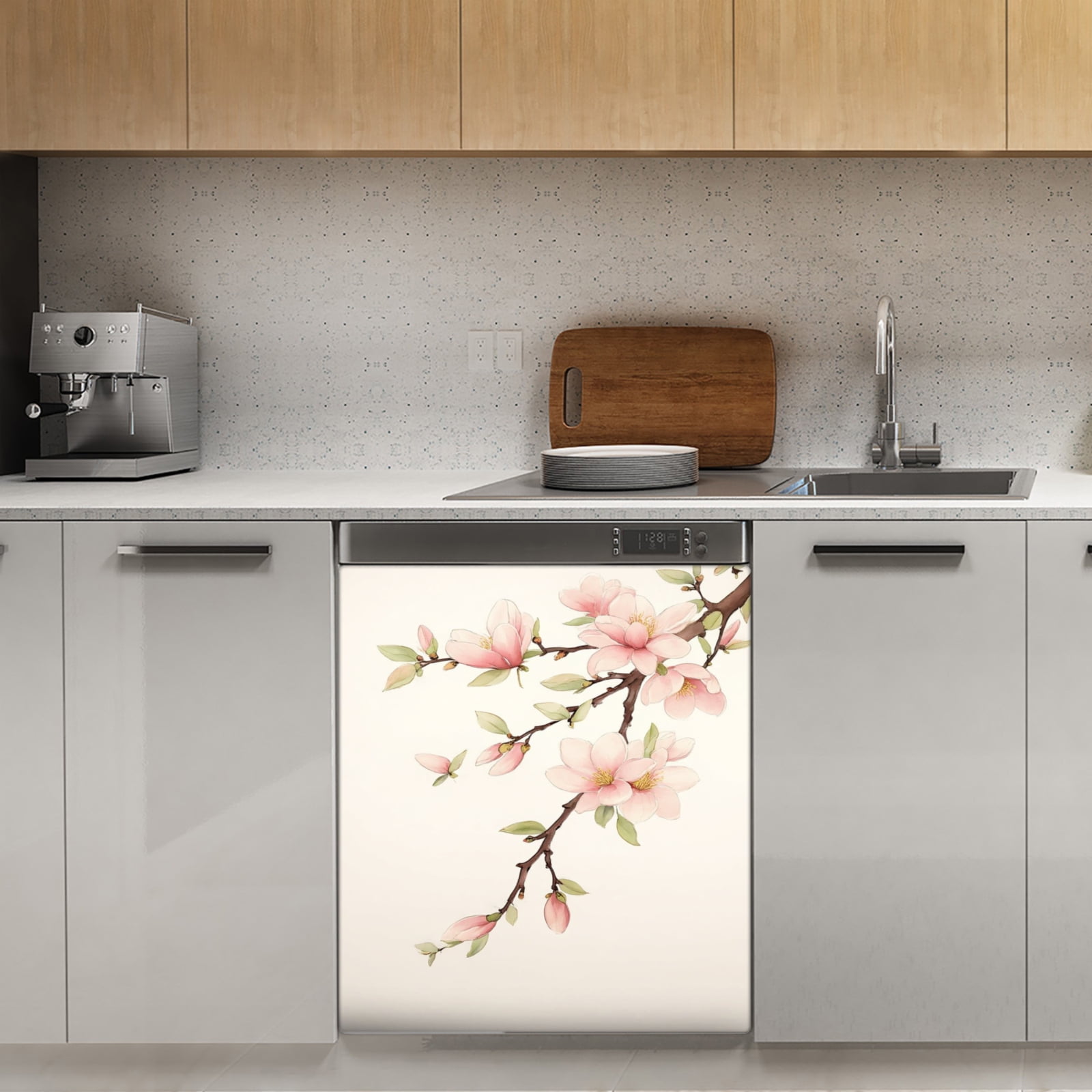 Delicate pink magnolia blossoms bloom Dishwasher Magnet Cover ...