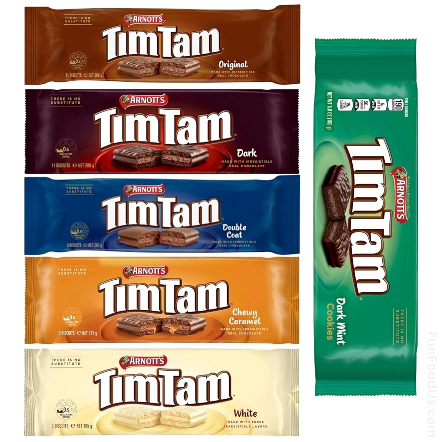 Delicious Aussie Sampler - Tim Tam Chocolate Biscuits – 6 Pack Assortment: 1 Original, 1 Dark, 1 ...