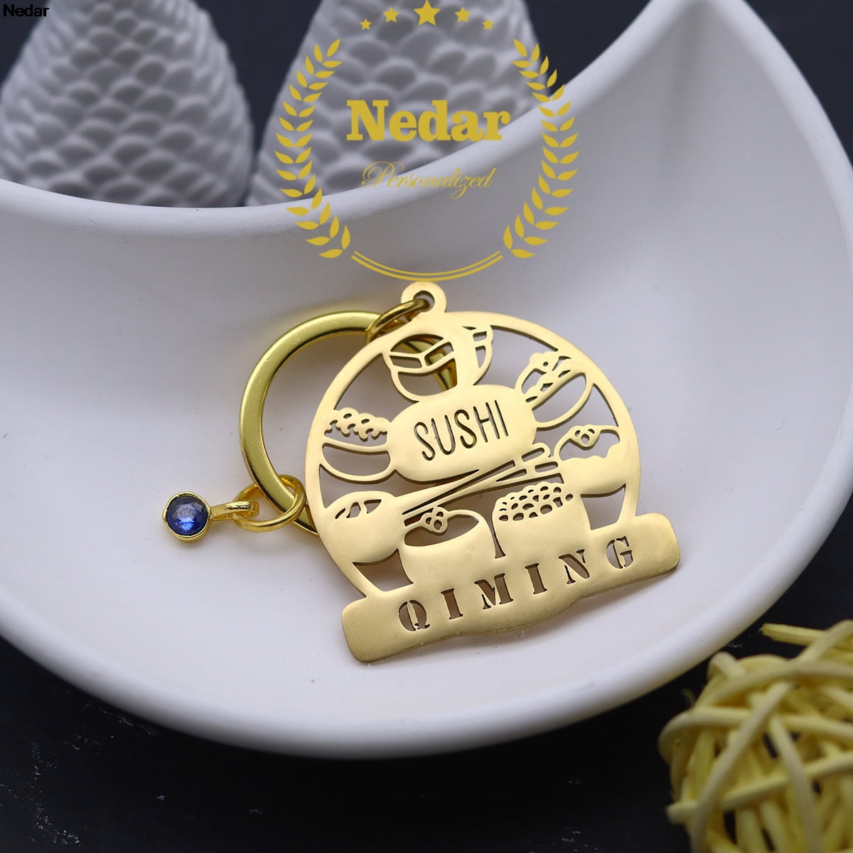 Delicious Baozi Cakes Custom Name Keyring Customized Foods Nameplate ...