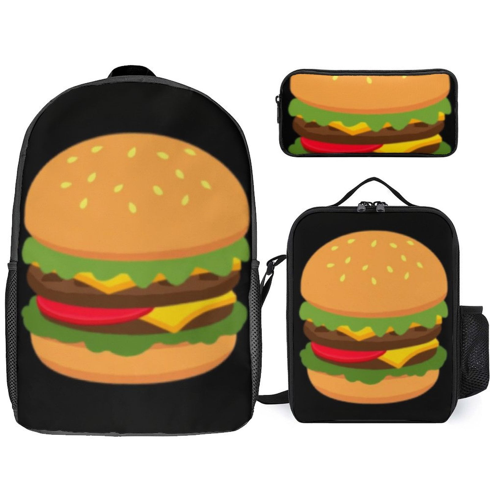 Delicious Cheeseburger Icon 3D Printed 3pcs/Set Bags Laptop Daypack ...