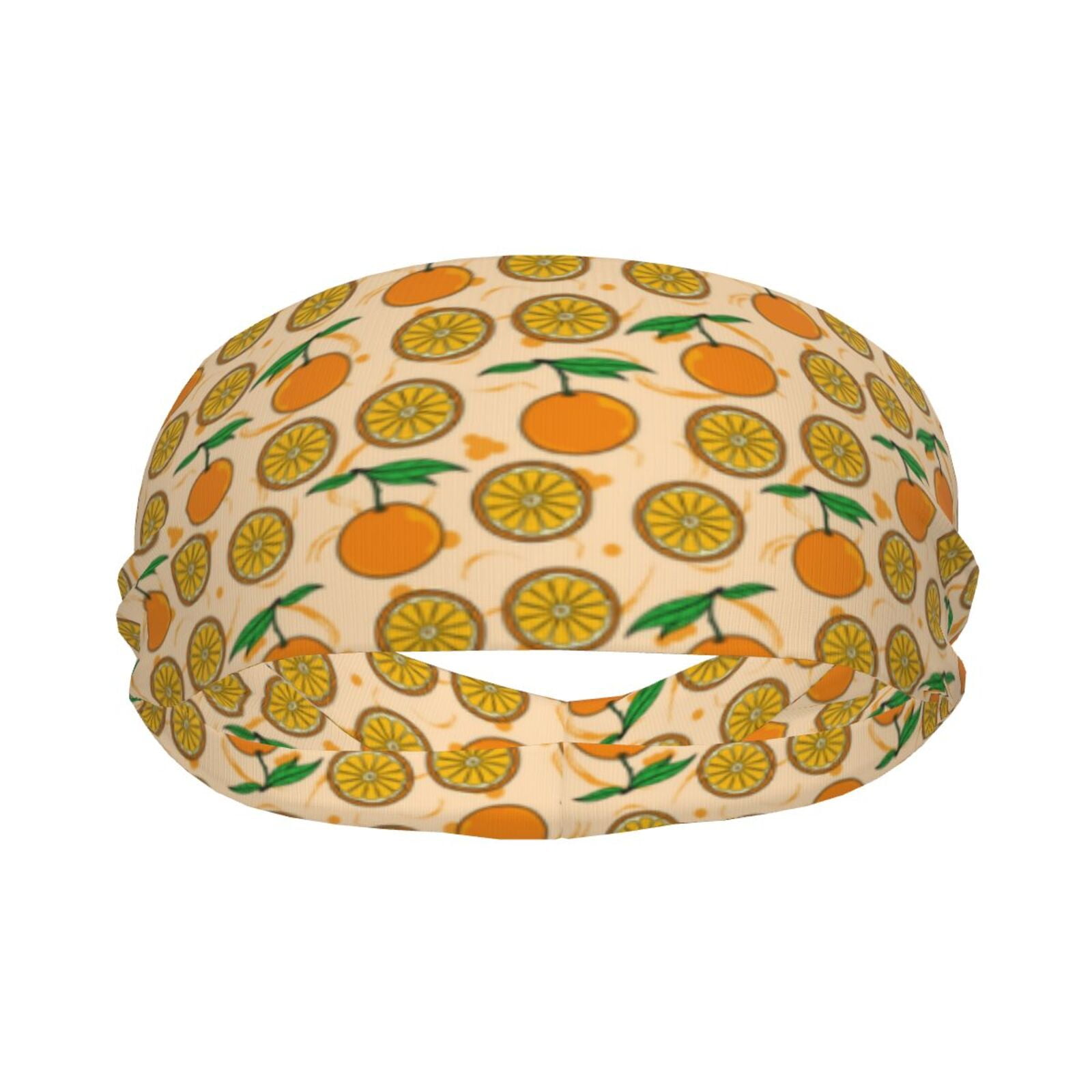 Delicious Cute Orange Leaves Headbands for Women/Men, Elastic Wide Soft ...