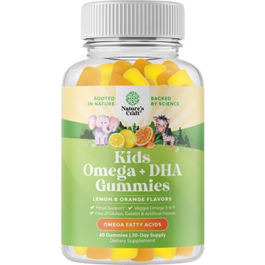 Gerber Lil' Brainies Omega Tri-Blend & DHA Gummies Kids Multivitamin ...