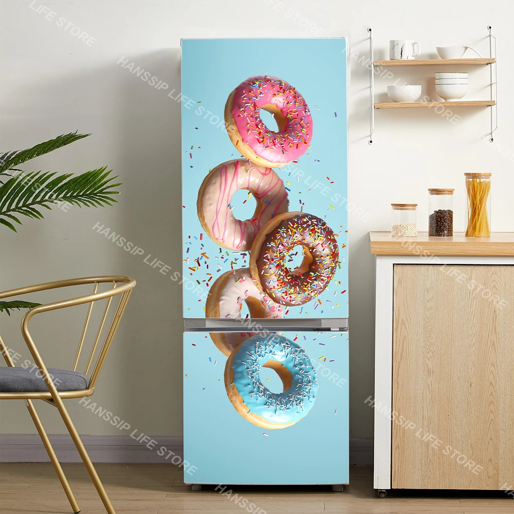 Delicious Dessert Donut Fruit Platter Mural Refrigerator Sticker ration ...