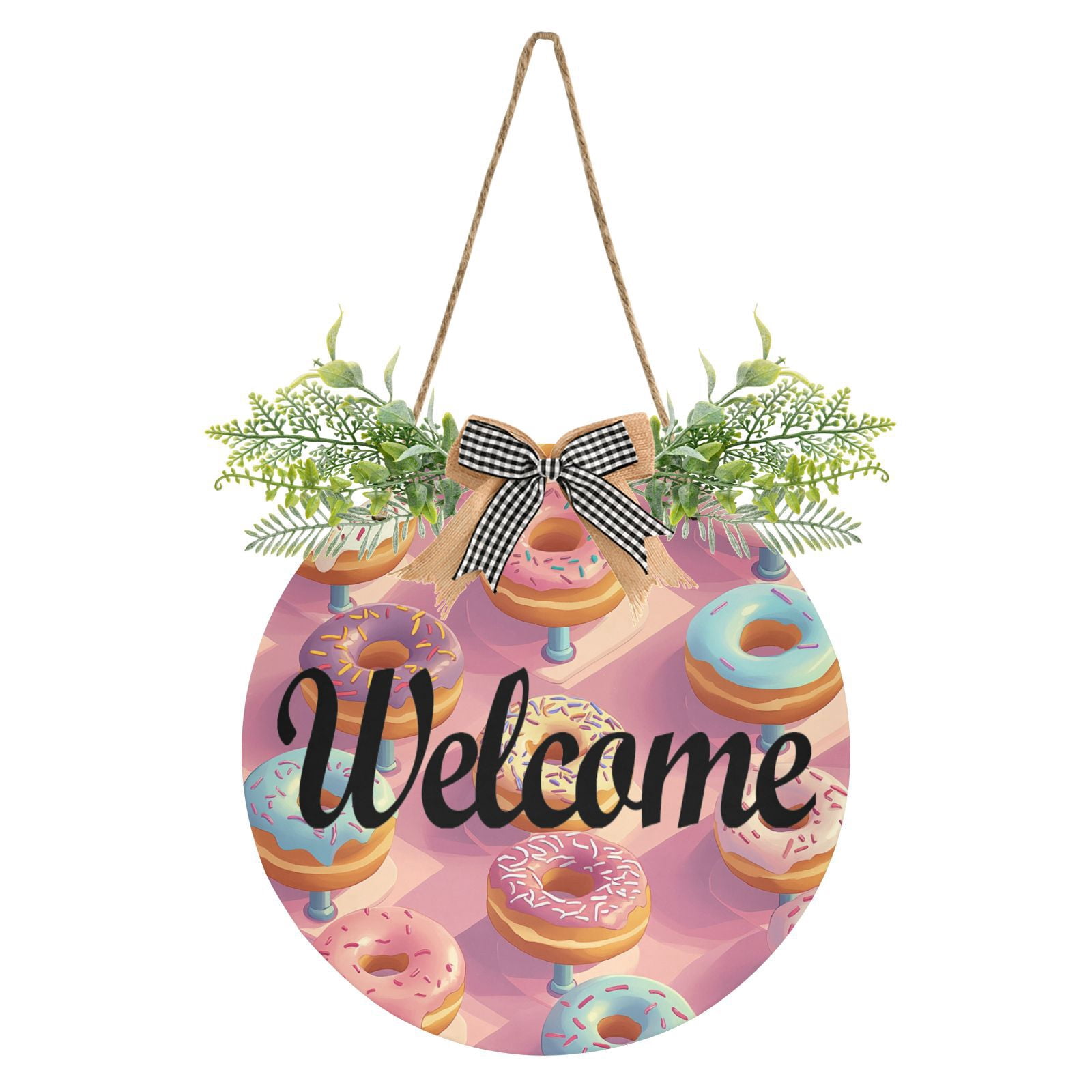 Delicious Donuts Welcome Sign for Front Door Wreath Door Sign for ...