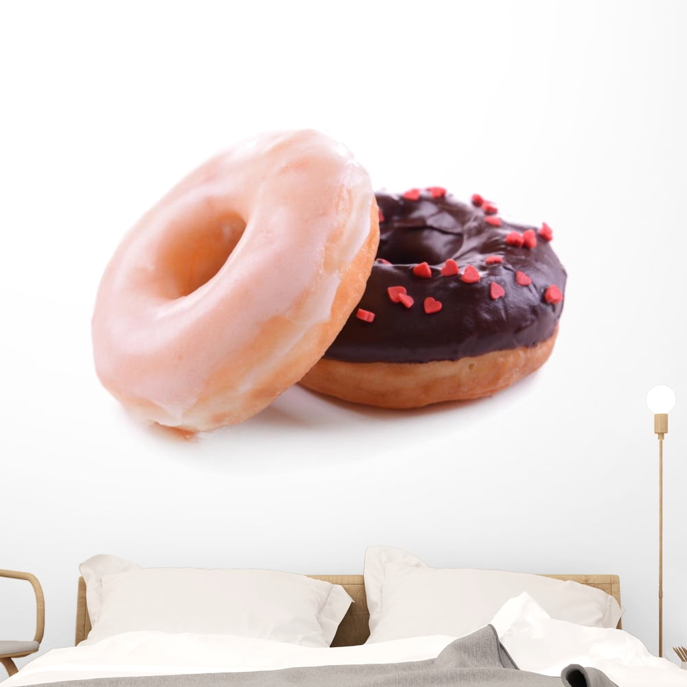 Delicious Donuts with Glaze Wall Mural by Wallmonkeys Peel and Stick ...
