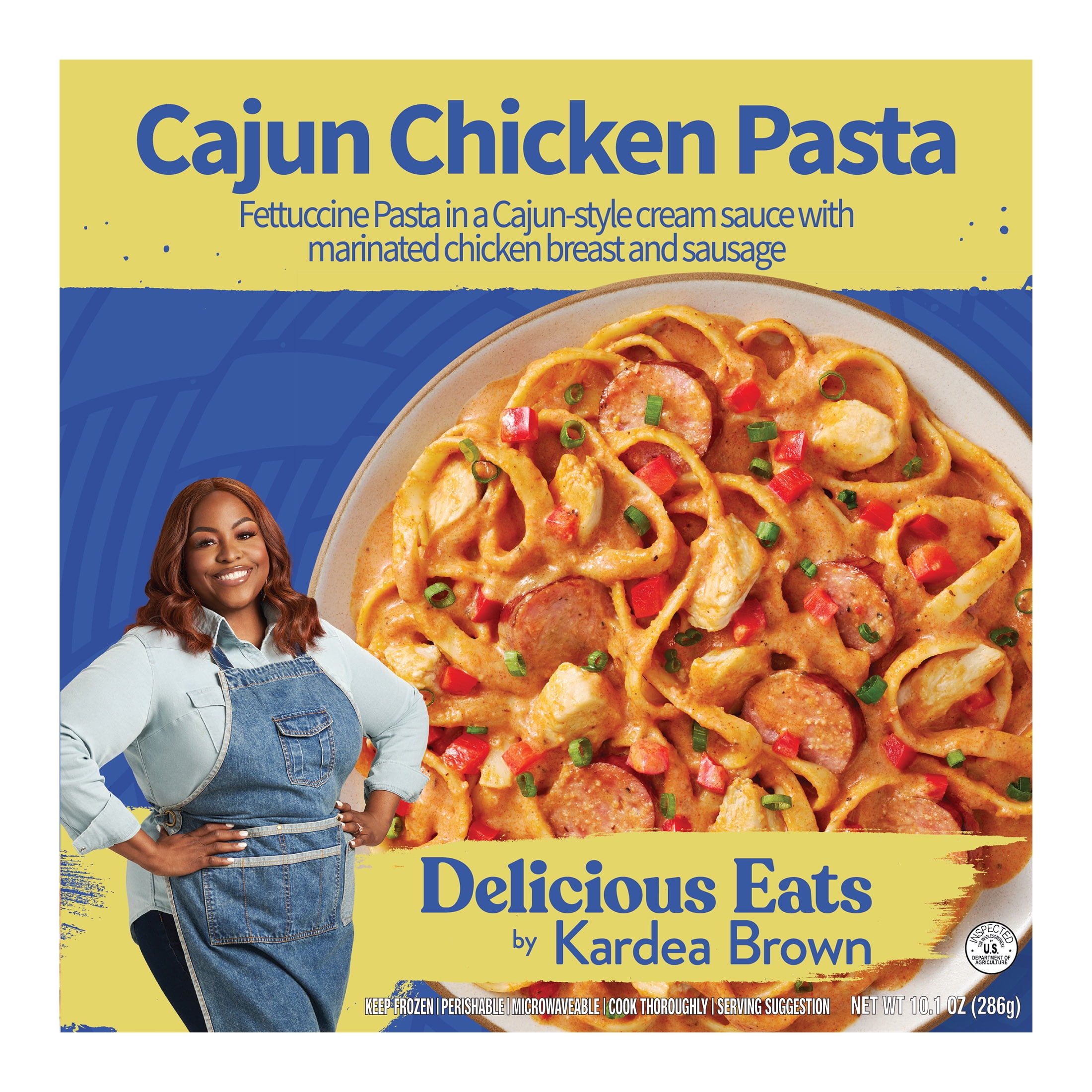 Delicious Eats by Kardea Brown Cajun Chicken Pasta with Marinated Chicken and Garlic Sausage, 10 ...