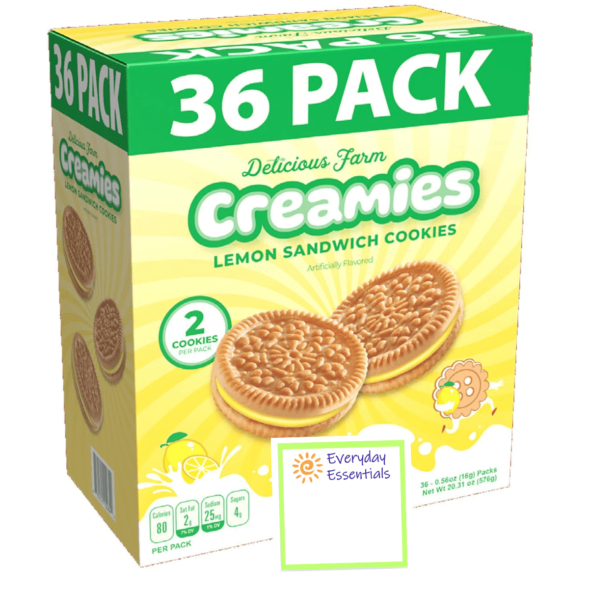 Delicious Farm Creamies Lemon Sandwich Cookies – 36 Pack with Everyday ...