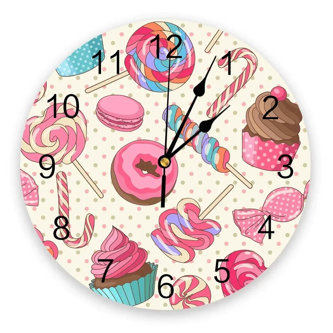Delicious Food Donut Round Wall Clock Creative Home Decor Living Room ...