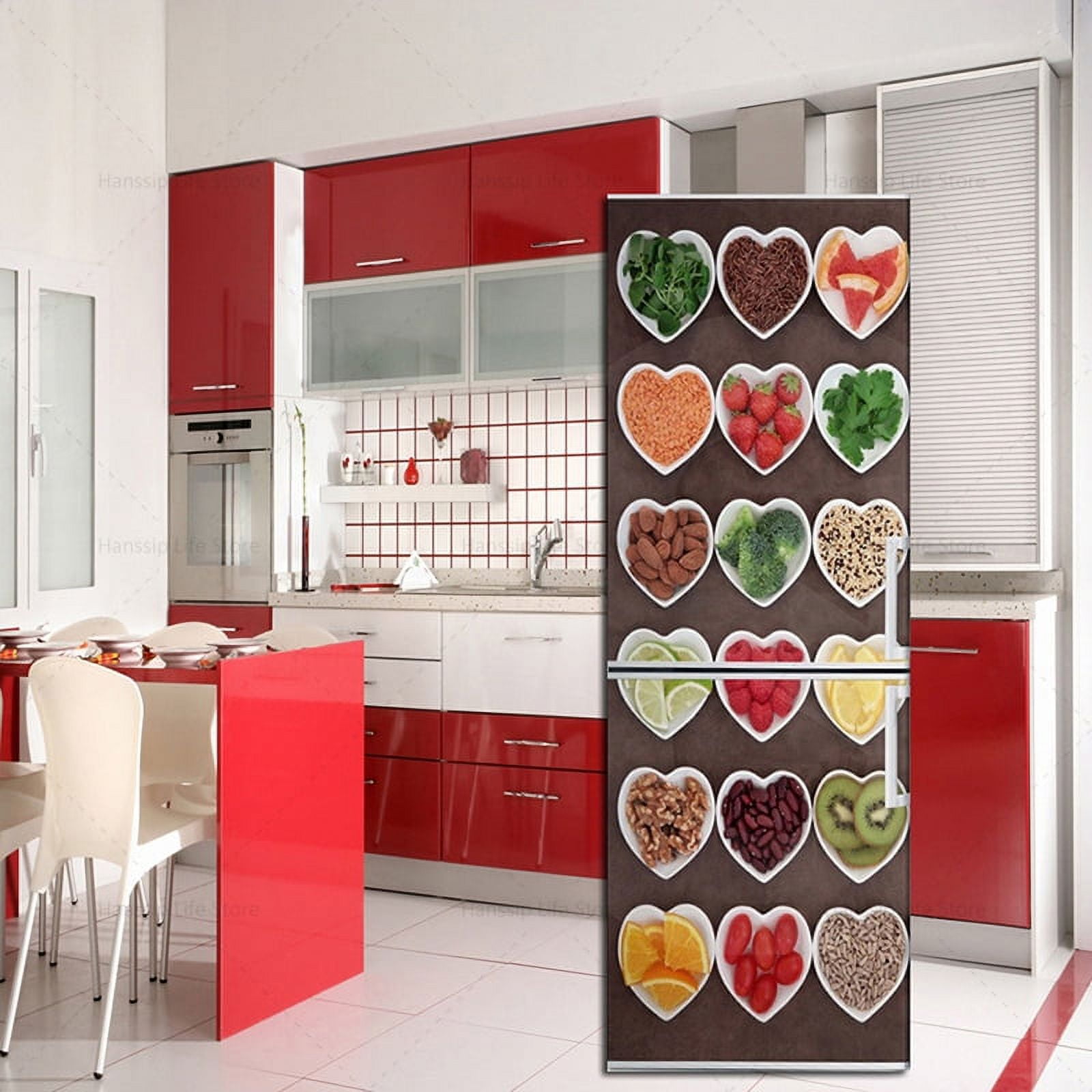 Delicious Fruit Fridge Door Stickers Self-adhesive PVC Red Wine ...