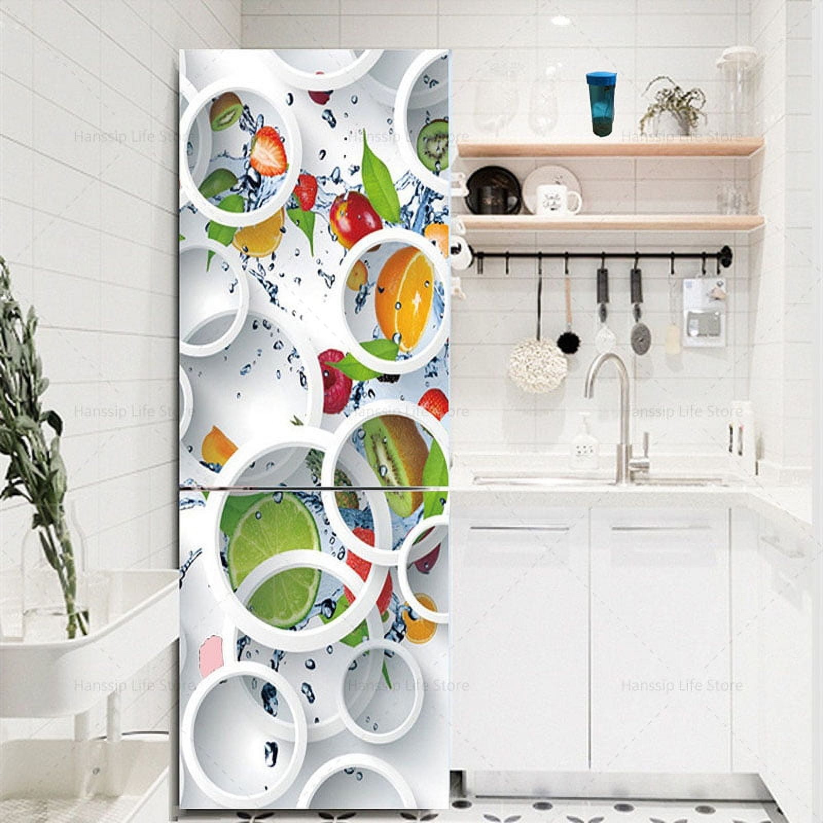Delicious Fruit Fridge Door Stickers Self-adhesive PVC Red Wine ...