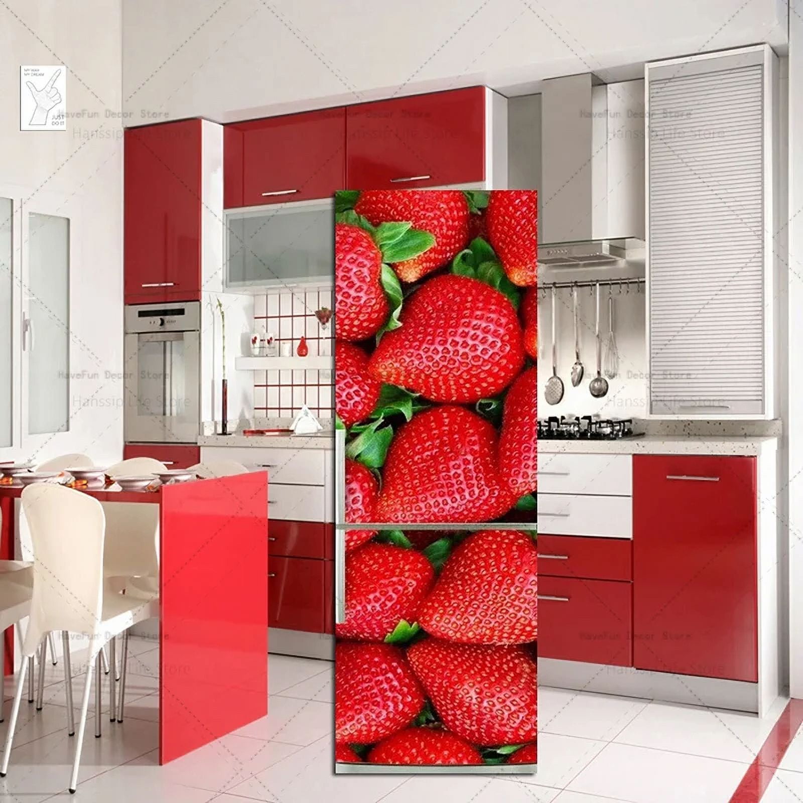 Delicious Fruit Stickable Door Stickers 3D Stereoscopic Waterproof ...