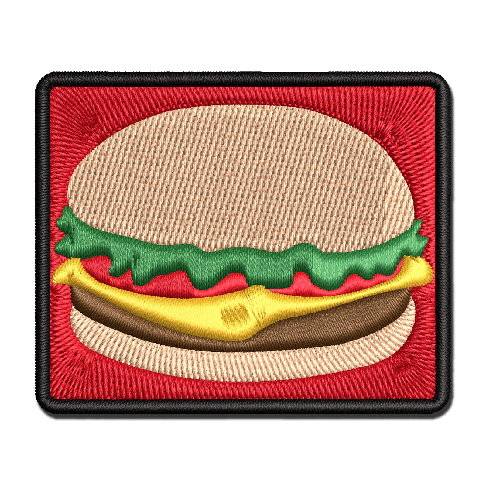 Delicious Hamburger Cheeseburger American Fast Food Applique Multi ...