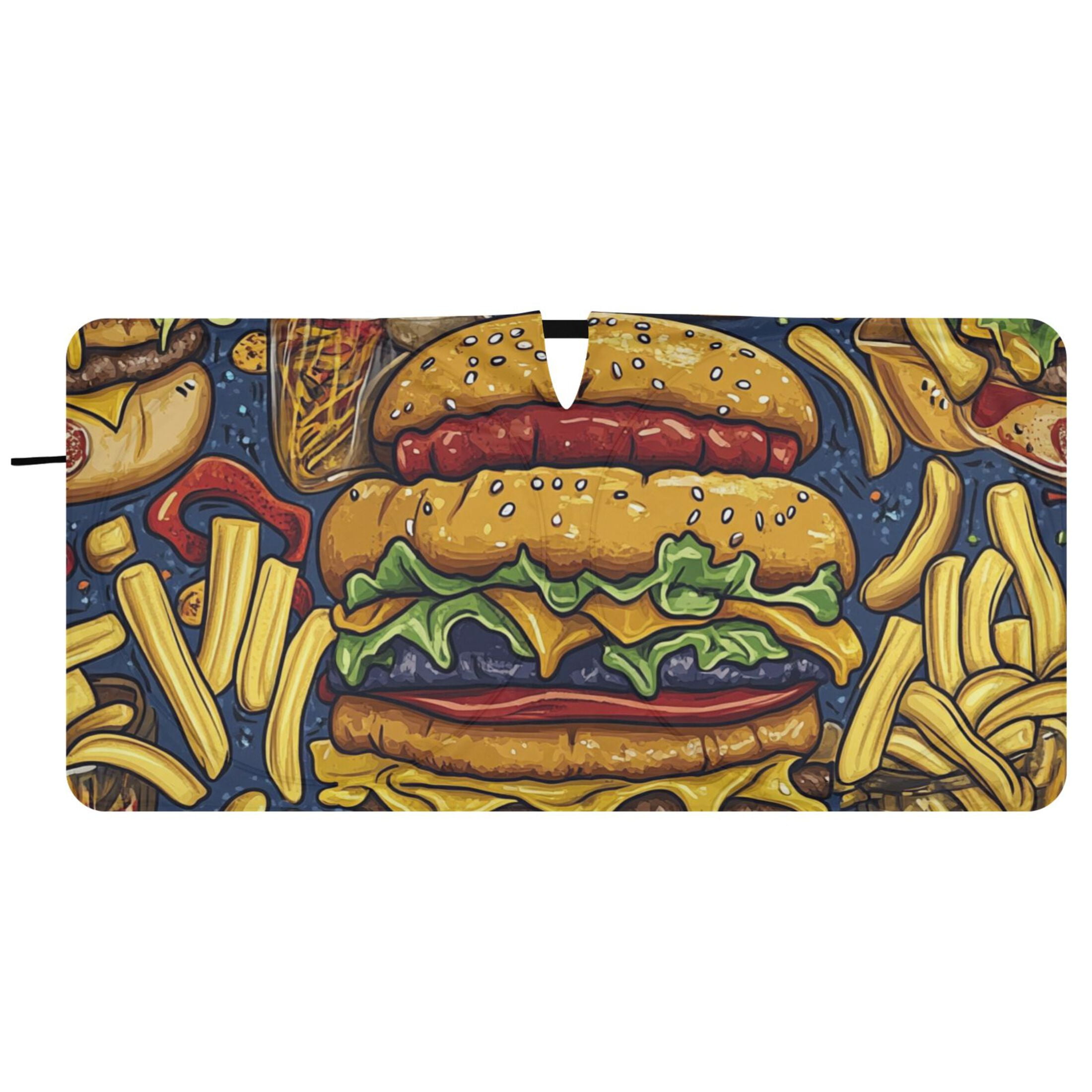 Delicious Hamburgers Fries Car Windshield Sun Shade Foldable Front ...