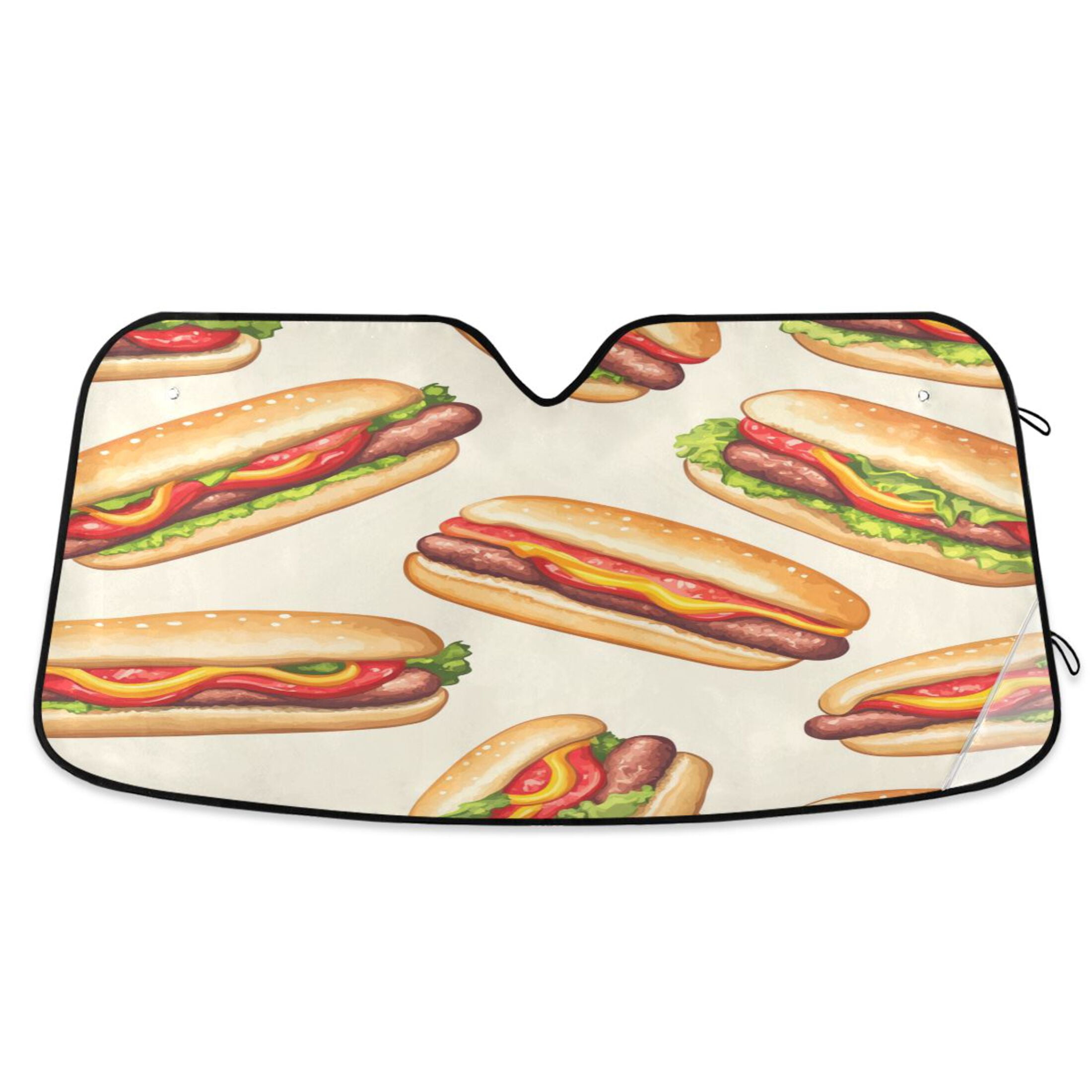 Delicious Hot Dogs Hand Drawn Windshield Sun Shade Automobile Visor ...