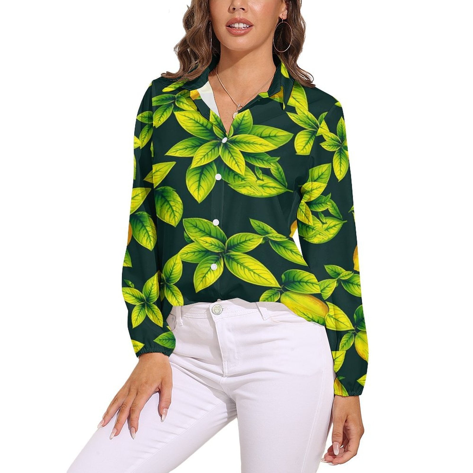 Delicious Lemon Blouse For Women Loose Blouses Long Sleeve Shirts ...