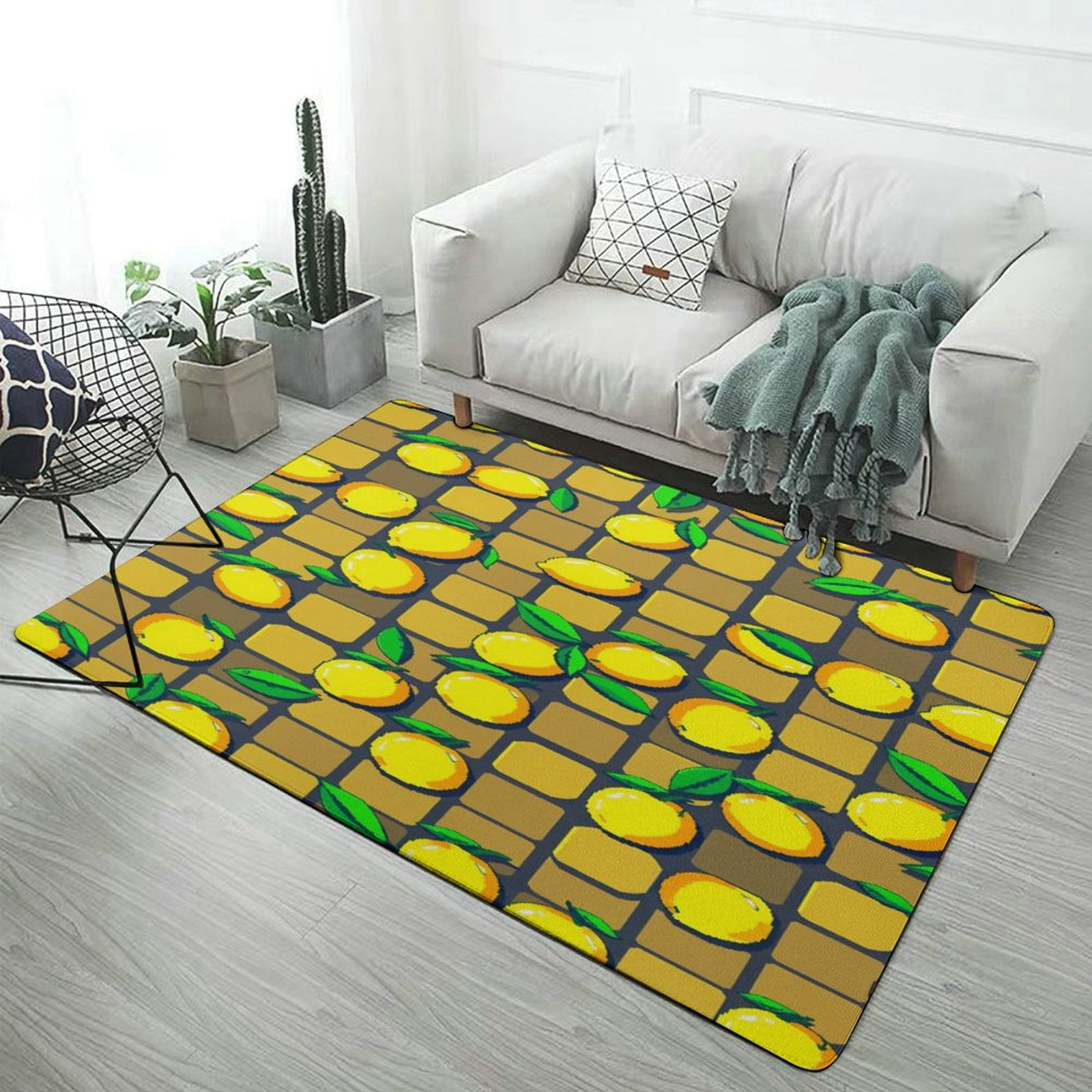 Delicious Lemon Carpet for Living Room Luxury Home Rations Coffee Table ...