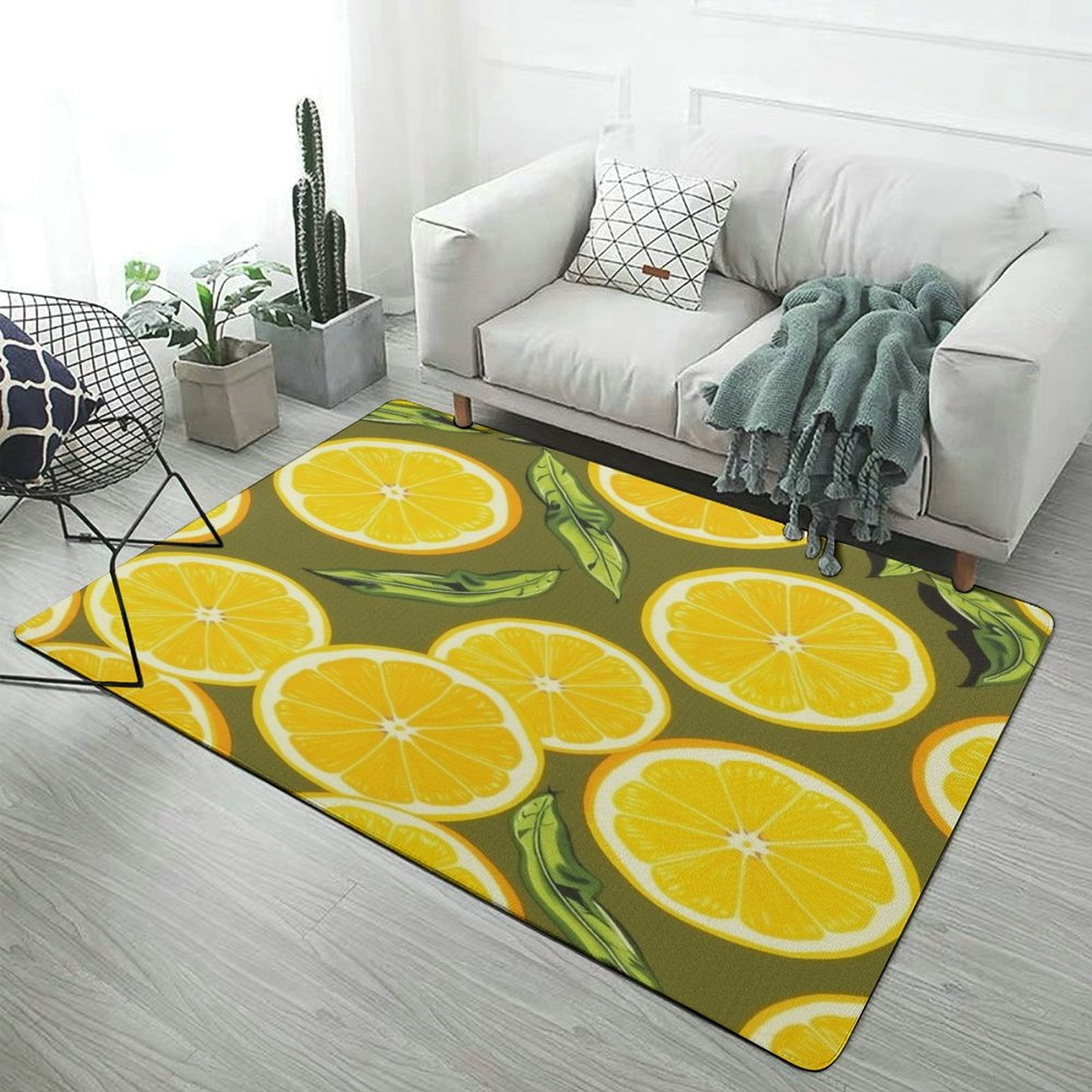 Delicious Lemon Carpet for Living Room Luxury Home Rations Sofa Coffee ...