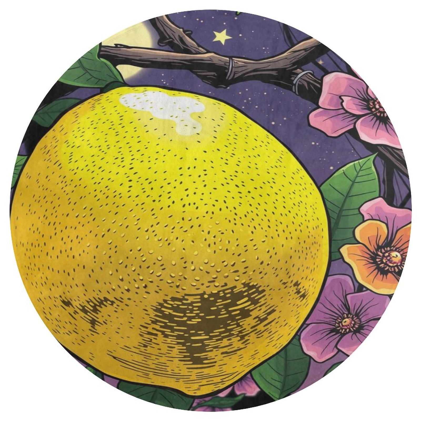 Delicious Lemon Circular Carpet Floor Mat Living Room Sofa Room Bed Rug ...
