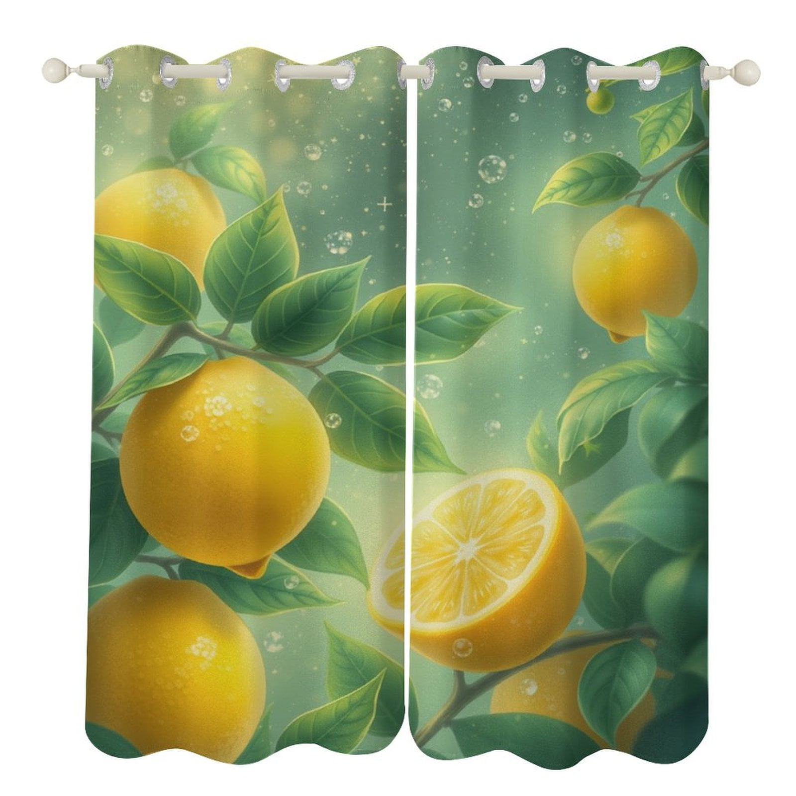 Delicious Lemon Curtains for Bedroom Living Room Drapes Kitchen Room ...