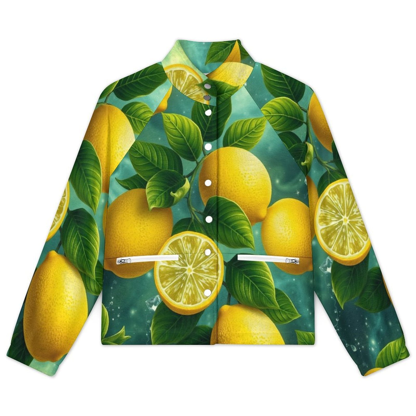 Delicious Lemon Fall Winter Women Jacket Stand Collar Thick Plush ...