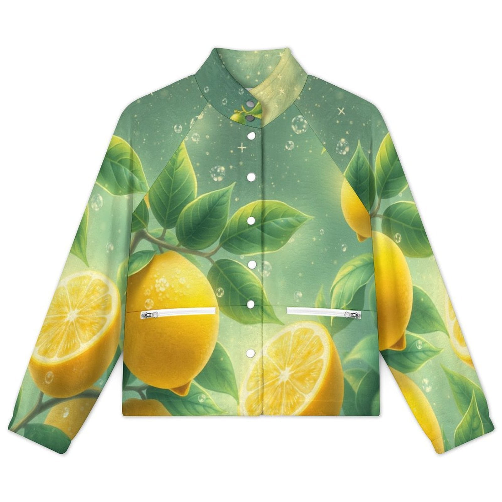 Delicious Lemon Fall Winter Women Jacket Stand Collar Thick Plush ...