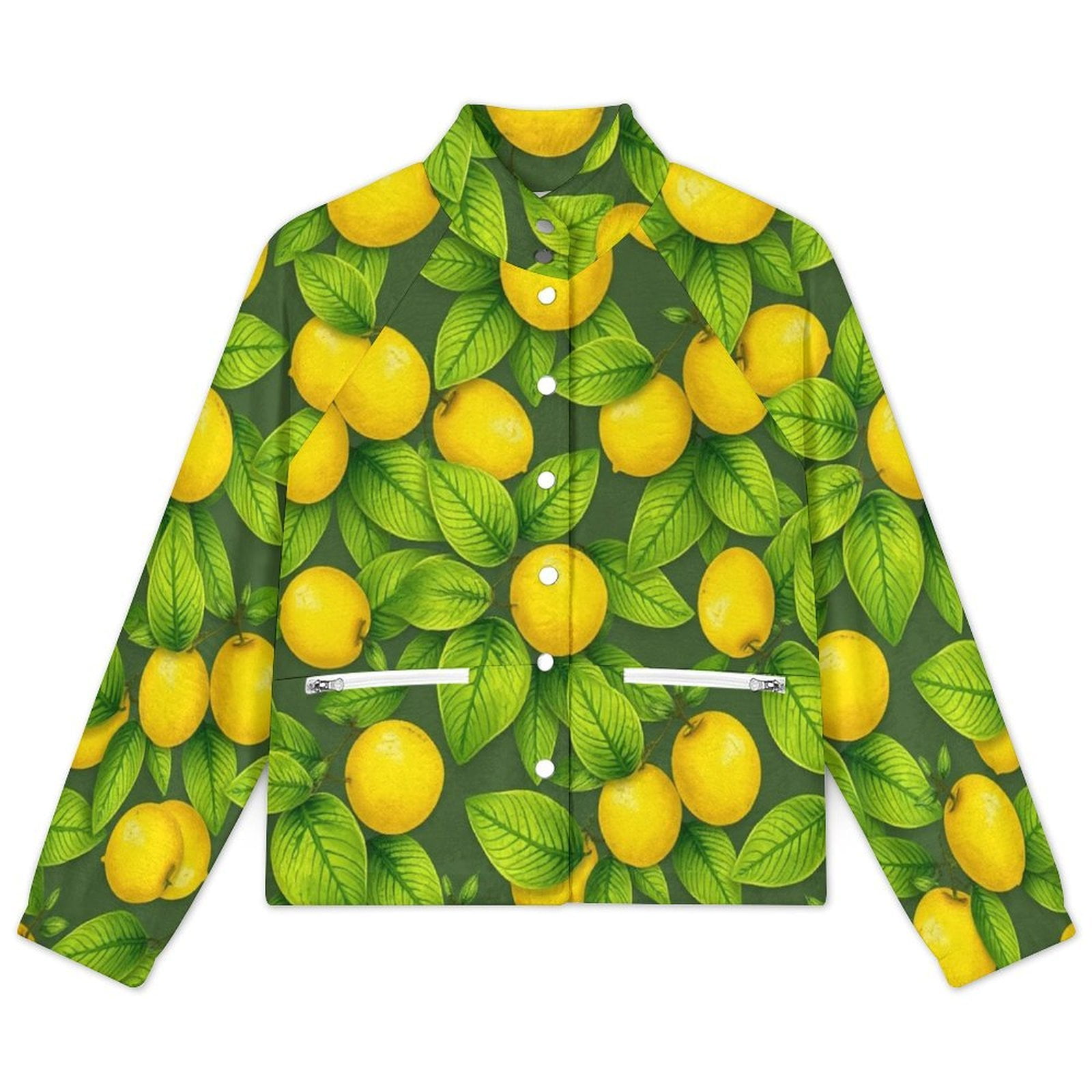 Delicious Lemon Jacket Women's Stand Collar Warm Outwear Autumn Winter ...