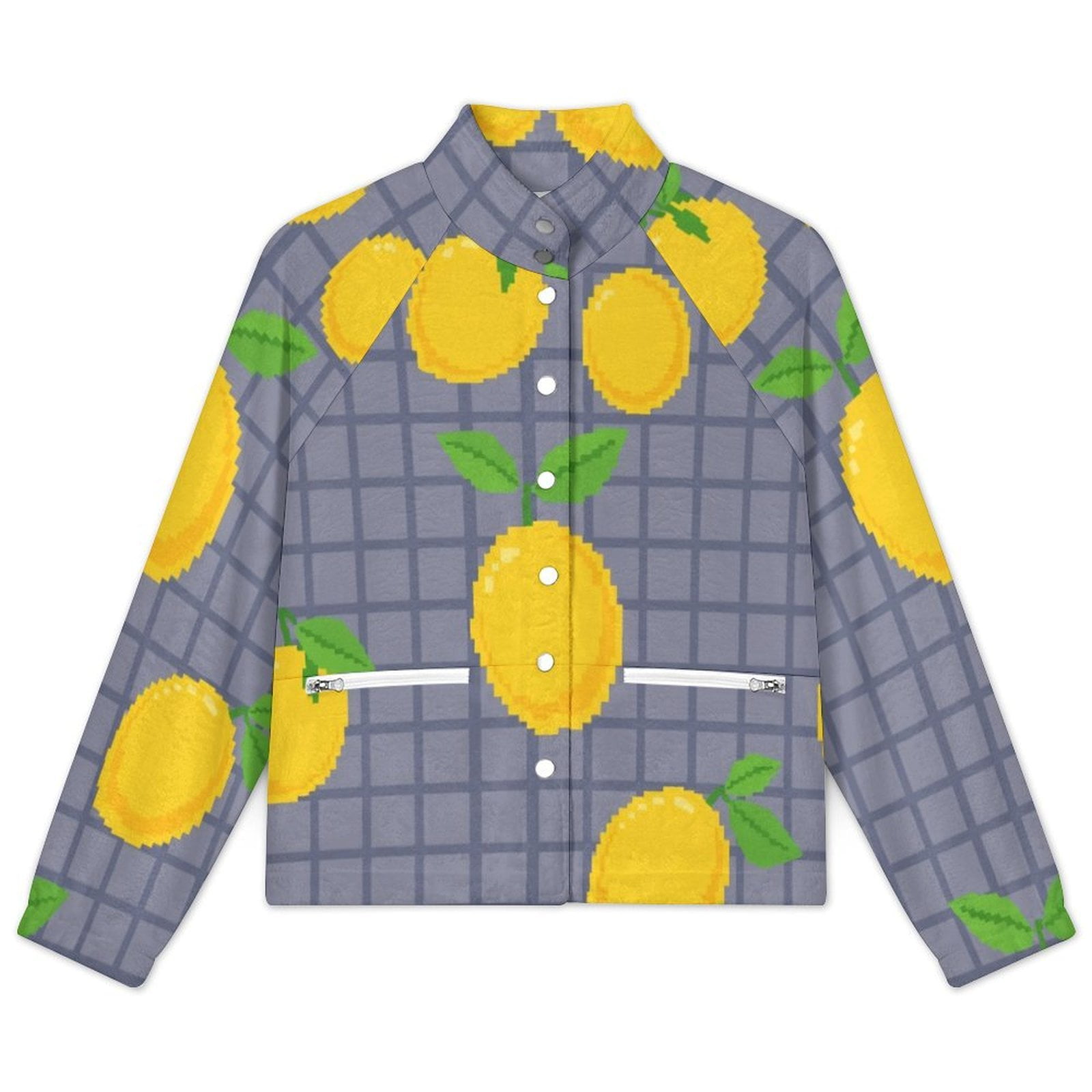 Delicious Lemon Jacket Women's Stand Collar Warm Outwear Autumn Winter ...