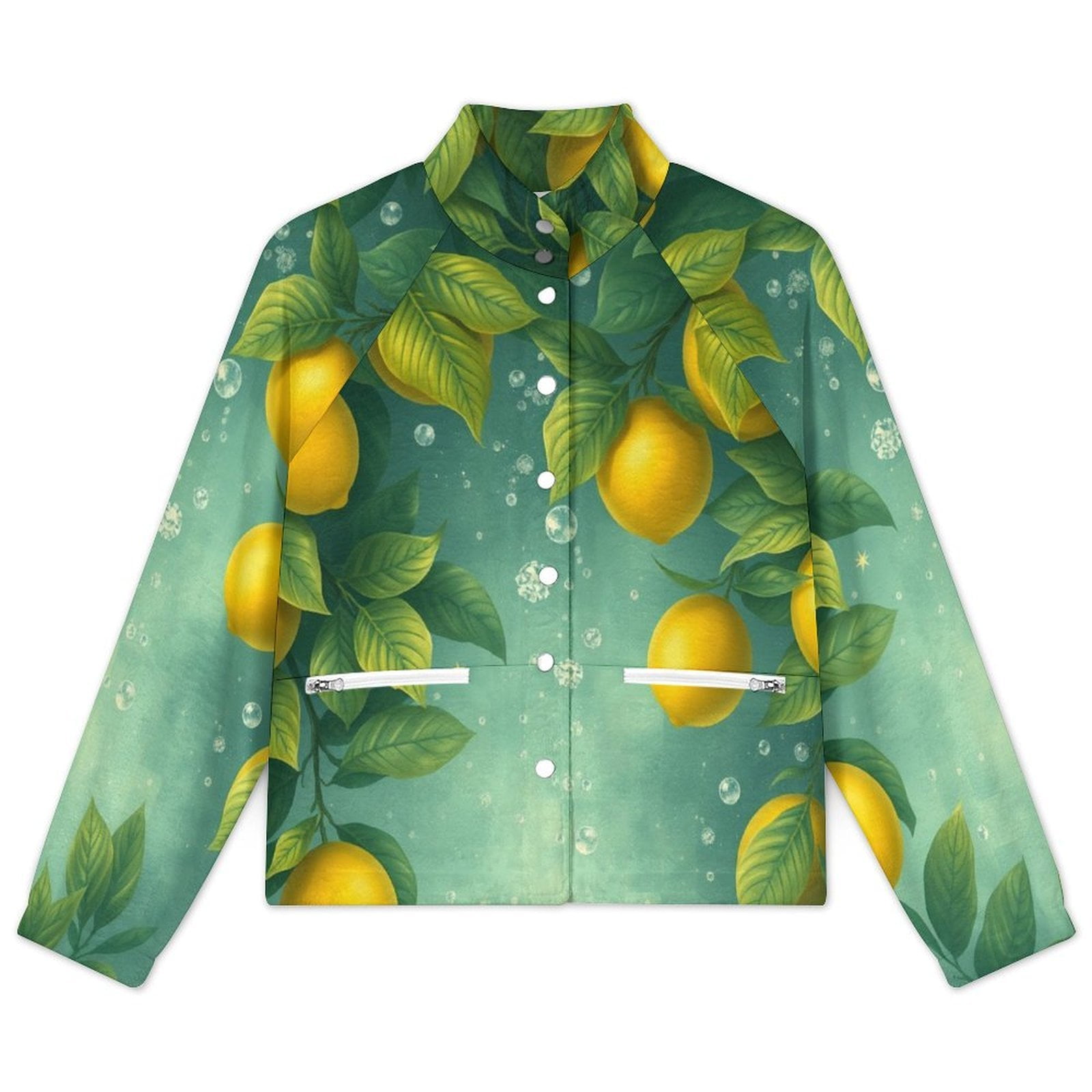 Delicious Lemon Jacket Women's Stand Collar Warm Outwear Autumn Winter ...