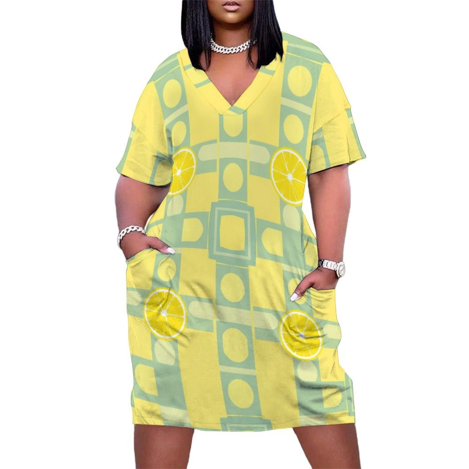 Delicious Lemon Loose Pocket Dress Dress for Women Dress Women Summer - Walmart.com