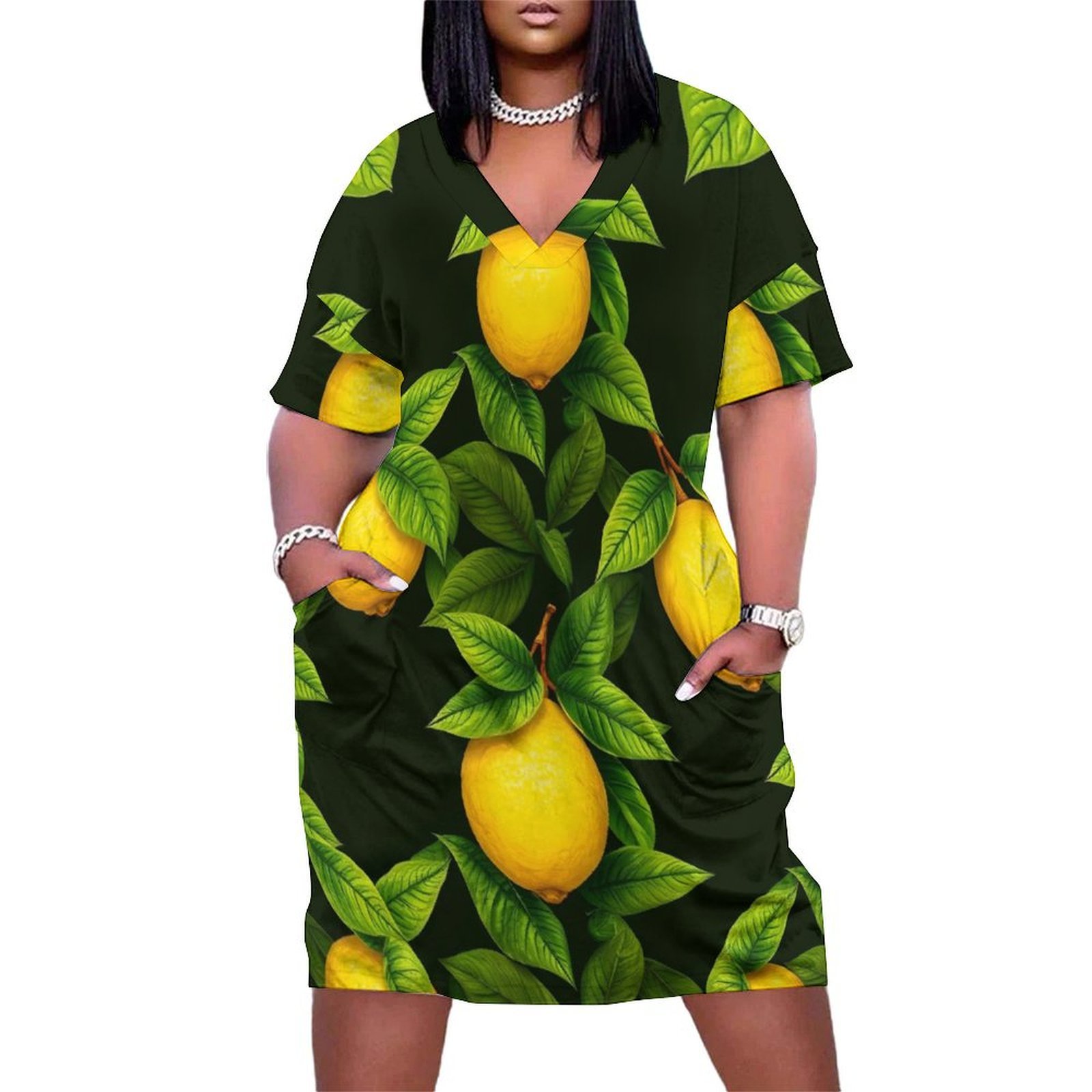 Delicious Lemon Loose Pocket Dress Dress for Women Summer Dresses for ...