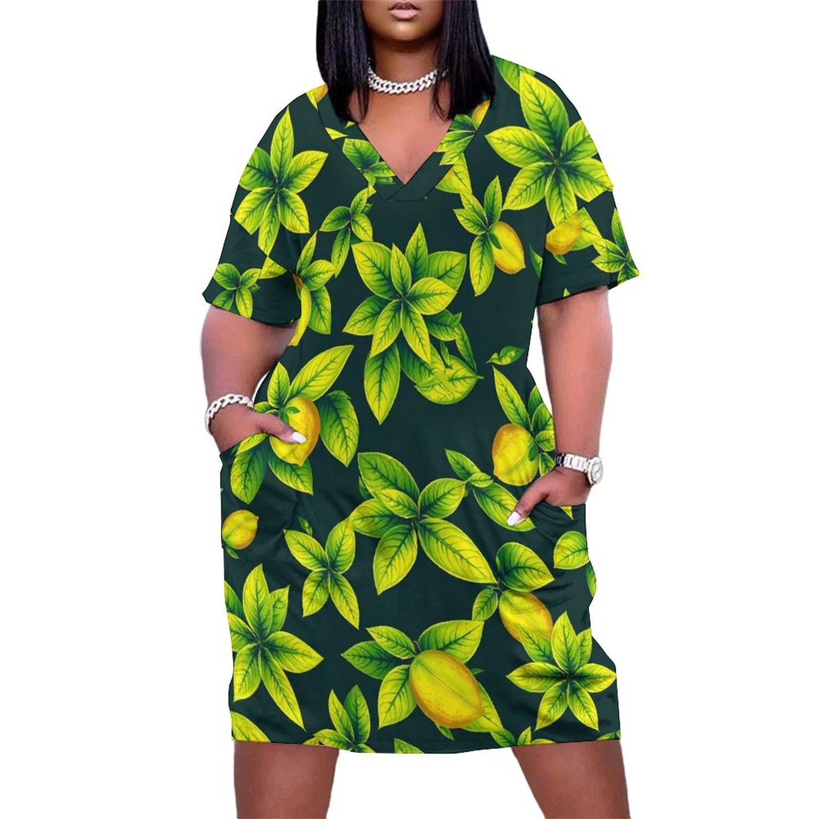 Delicious Lemon Loose Pocket Dress Women"s Skirt Dresses Summer Long ...