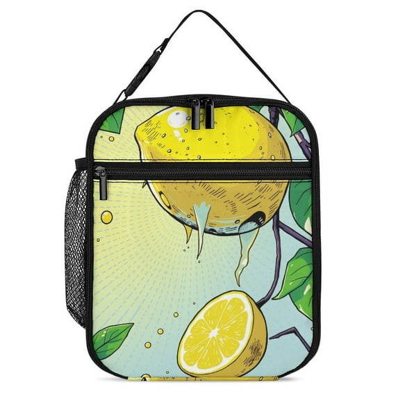 Delicious Lemon Lunch Bag Women Portable Bento Box for Outdoor Picnic ...