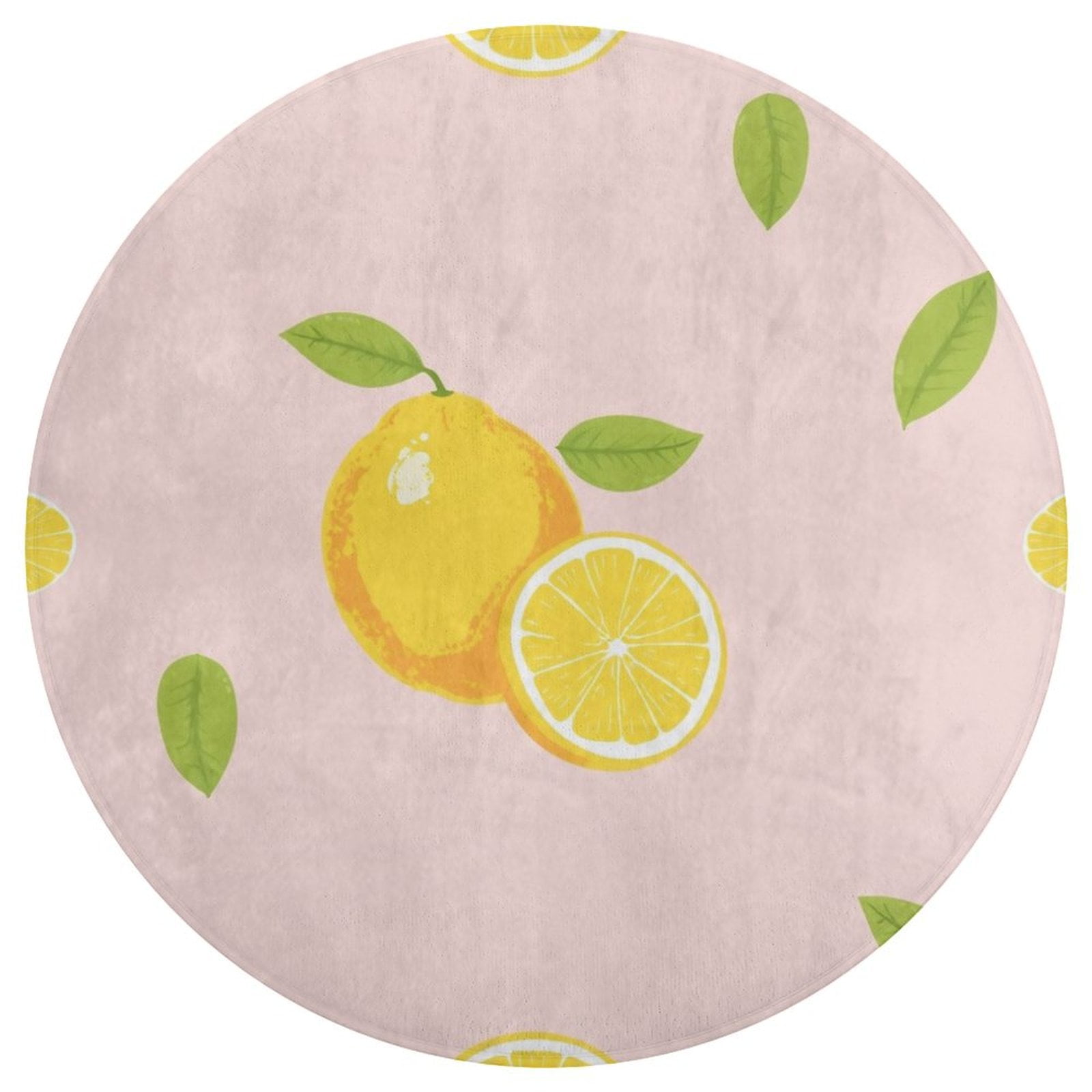 Delicious Lemon Round Area Rug Floor Carpets Washable Indoor Floor Area ...