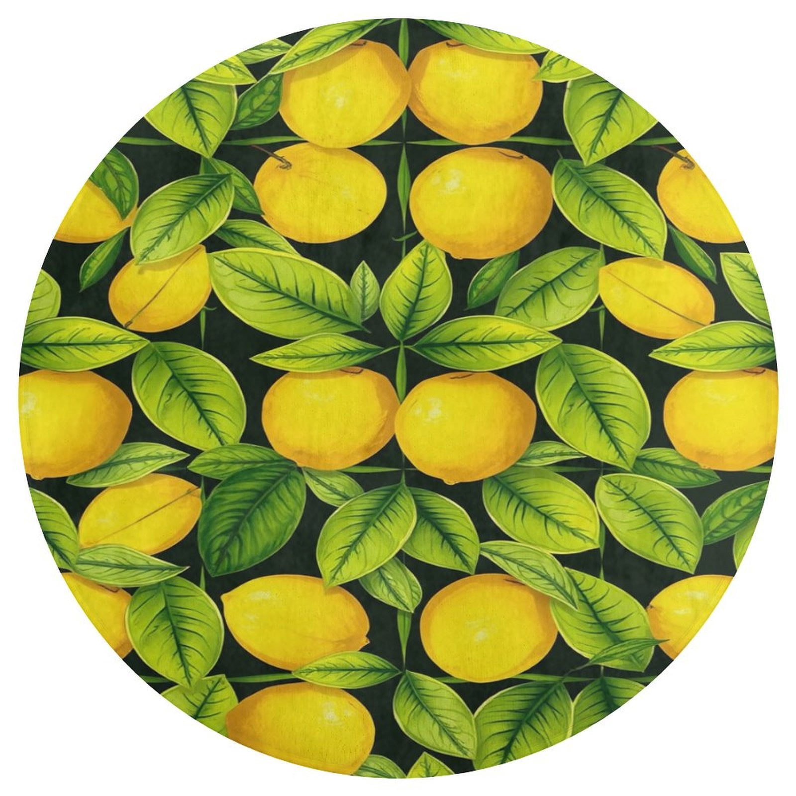 Delicious Lemon Round Area Rug Floor Carpets Washable Indoor Floor Area ...