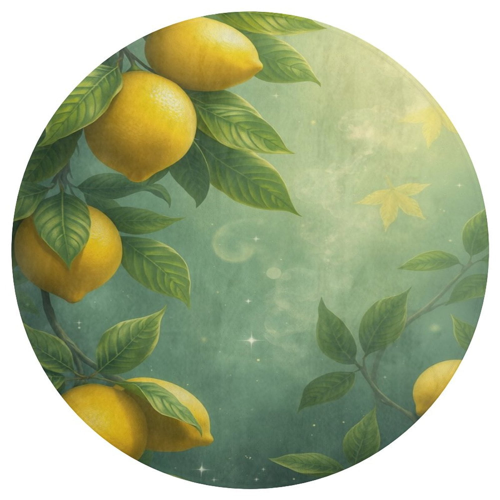 Delicious Lemon Round Area Rug Floor Carpets Washable Indoor Floor Area ...