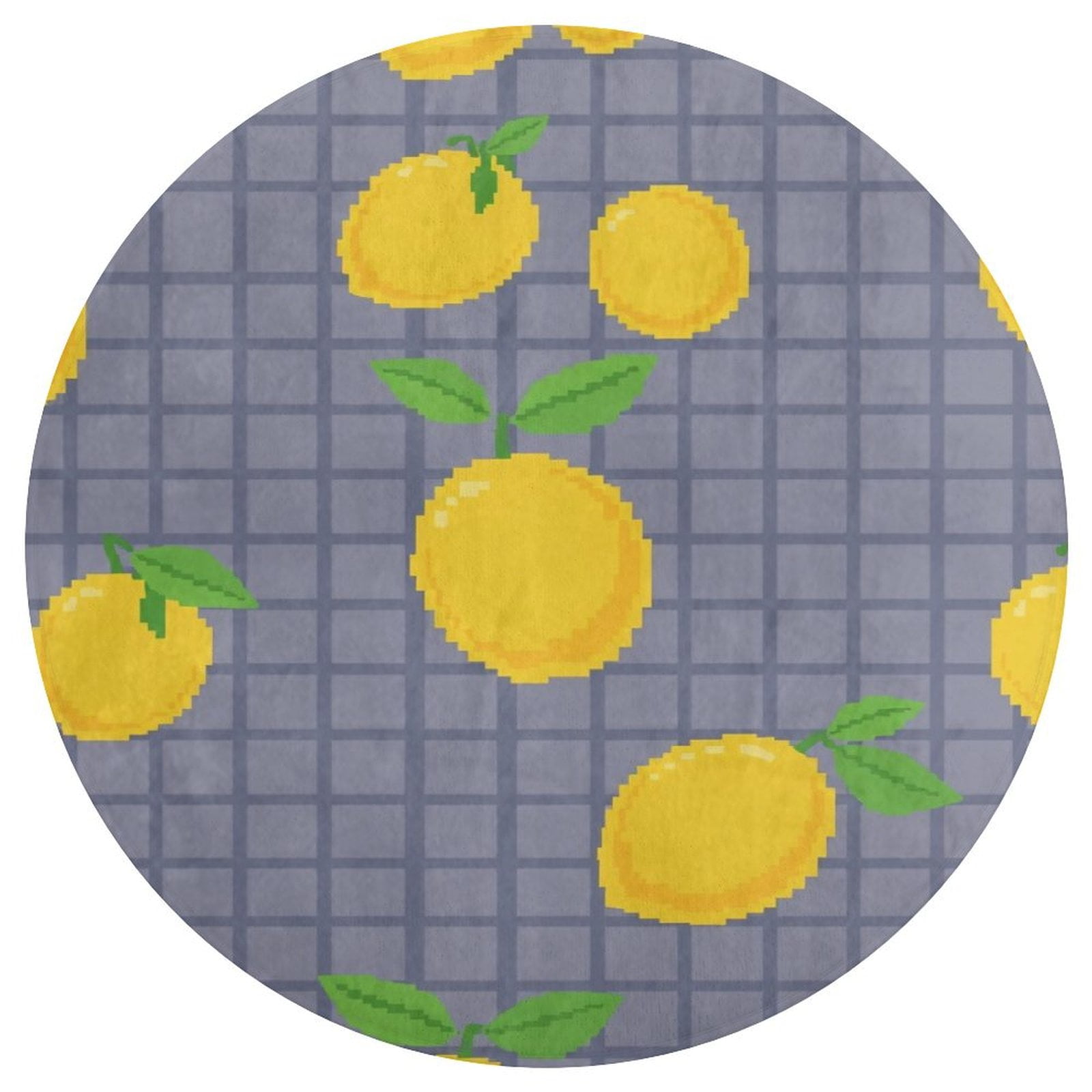Delicious Lemon Round Area Rug Soft Sofa Nursery Carpet Floor Mat Non ...