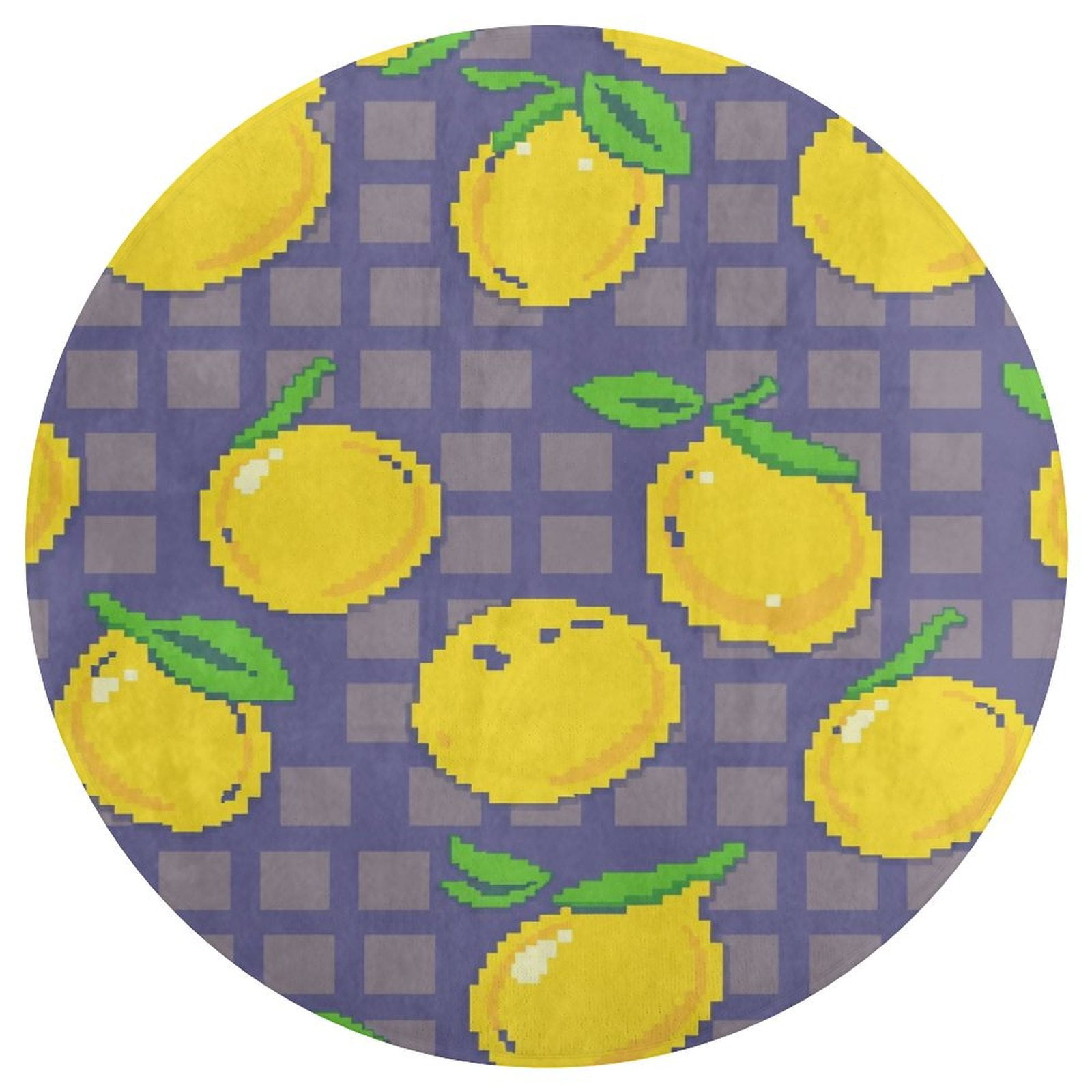 Delicious Lemon Round Area Rug Soft Sofa Nursery Carpet Floor Mat Non ...